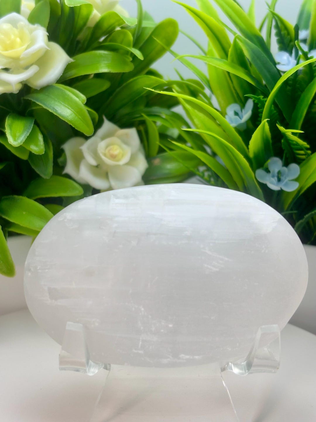 Unpolished Selenite Palm Stone > Random Pick - Etsy