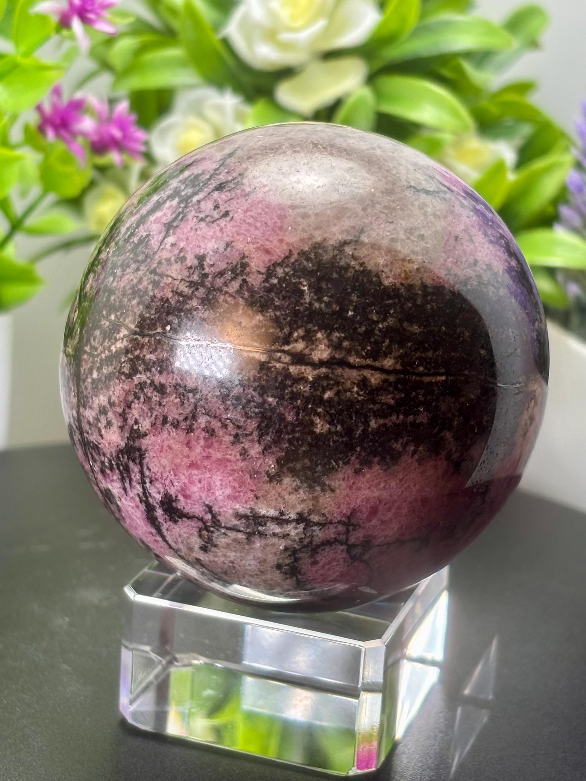 Rhodonite Sphere | 1lb 5.3oz (604g) | 2.7”(69mm) - Etsy