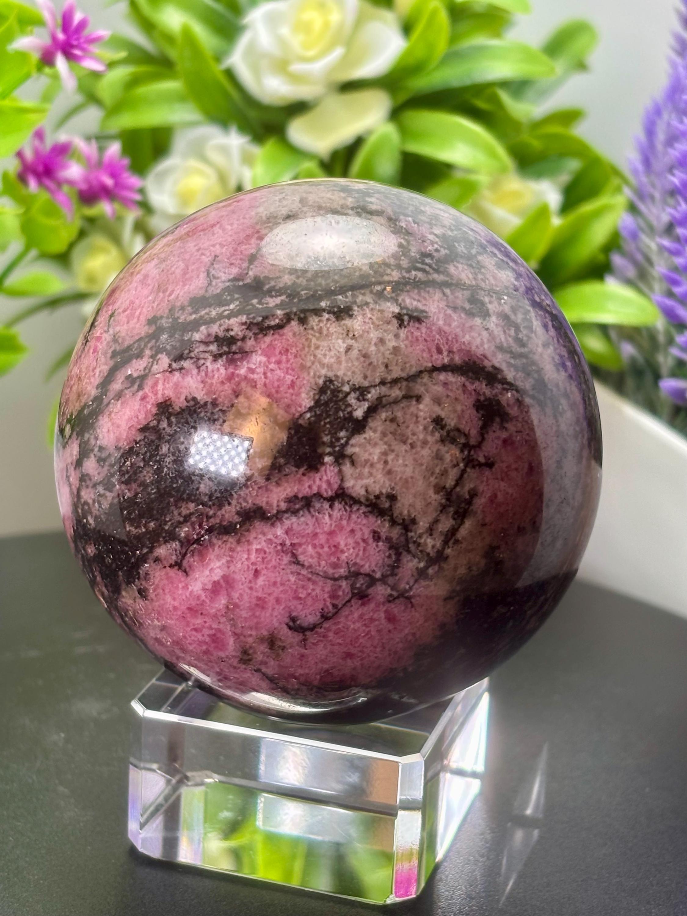 Rhodonite Sphere | 1lb 5.3oz (604g) | 2.7”(69mm) - Etsy
