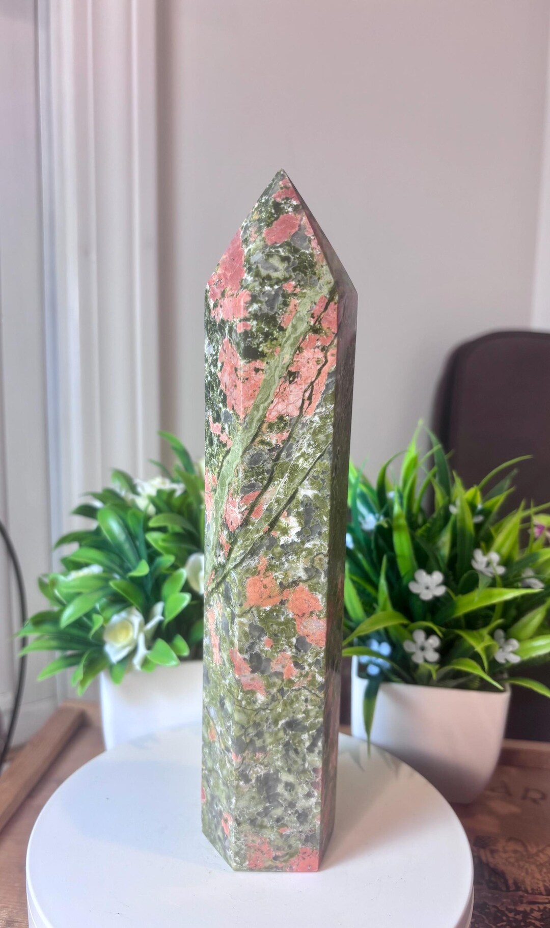 Lg Unikite Jasper Tower 9”T ~ Emotional Balance, Grounding, “vision ...