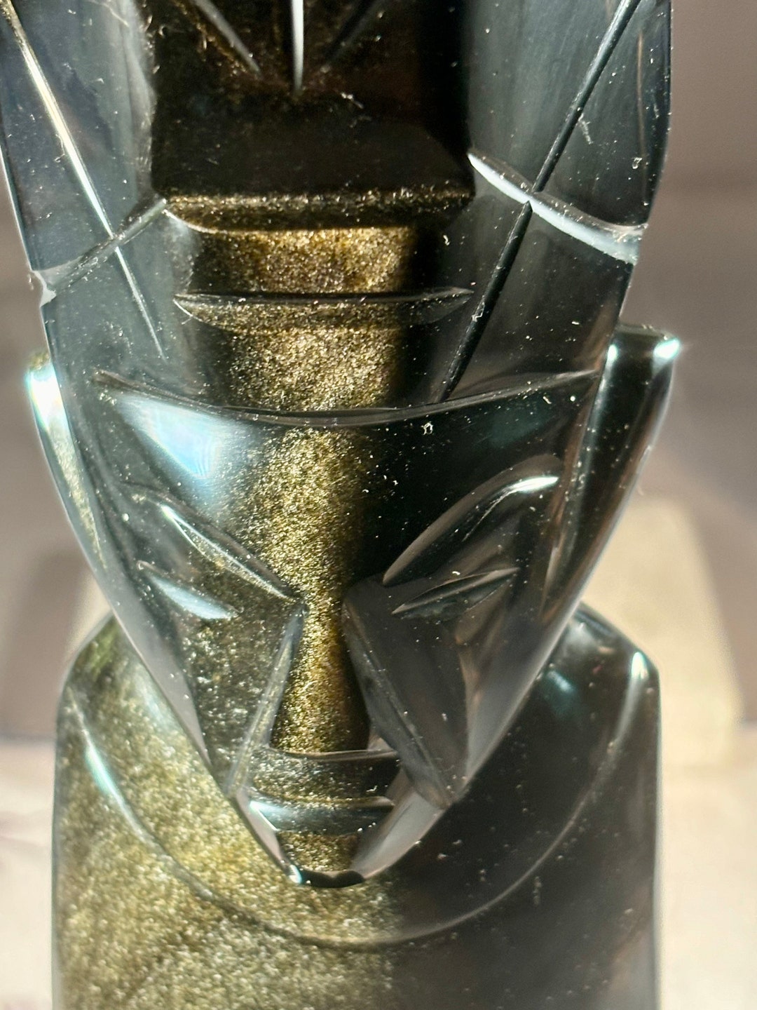 Gold Sheen Obsidian Aztec Statue - Etsy
