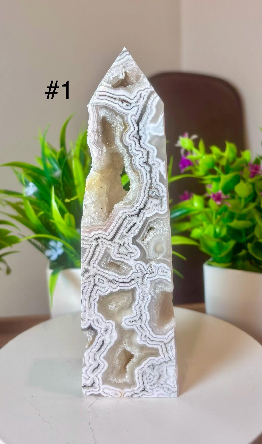 White Crazy Lace Agate Druzy Towers ~ 3 Available-you Choose | Self ...