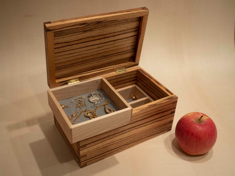Zebra Wood Jewelry Box With Hand-Cut Dovetails | Etsy
