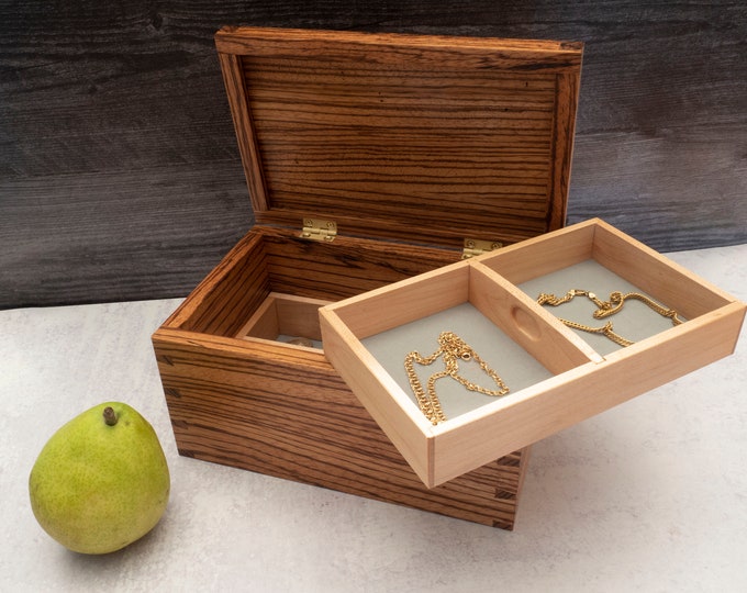 Zebra Wood Jewelry Box With Hand-cut Dovetails 8.5x5.5x4.5 - Etsy