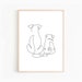 One Line Drawing | Labrador and Pug Wall Art | 2 Dogs Silhouettes | Ink ...