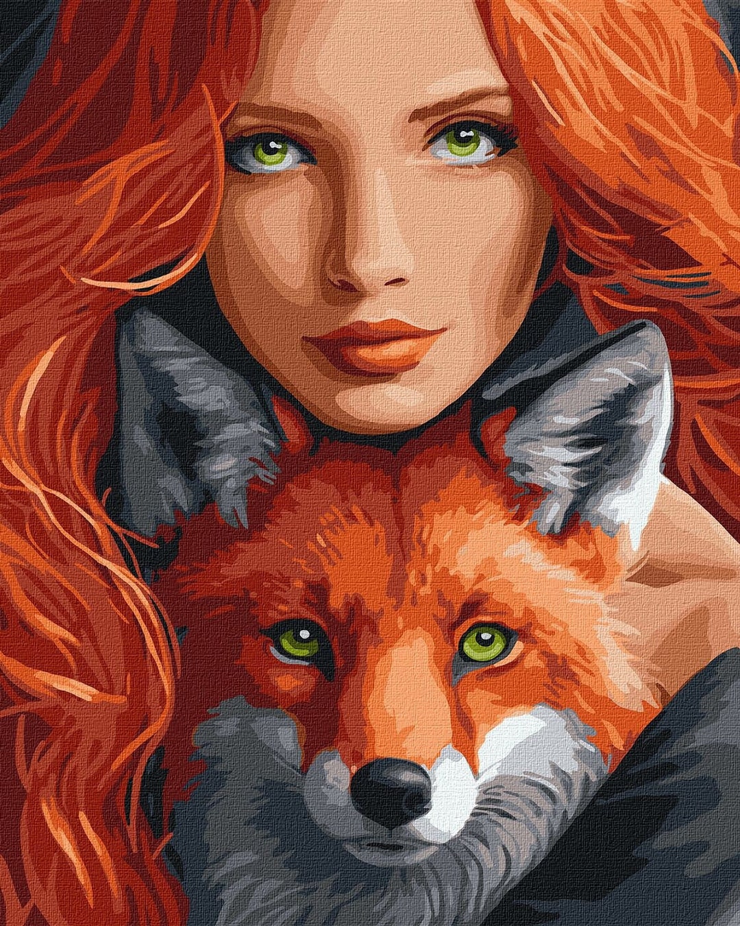 Girl With Fox Paint by Number DIY Kit - Etsy