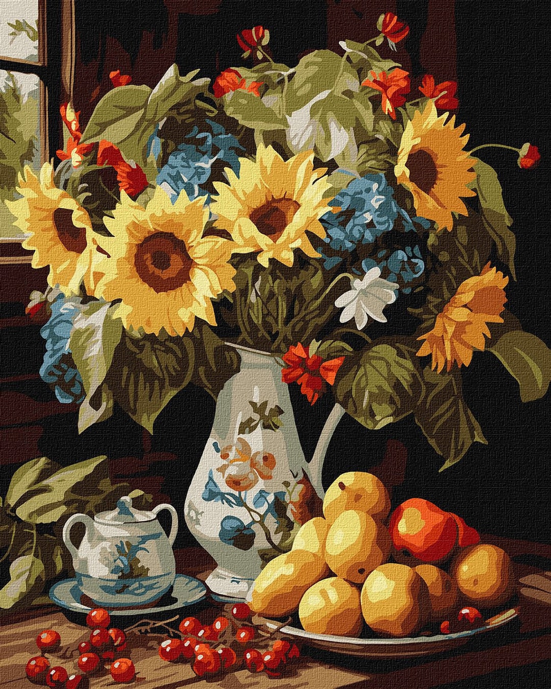 Sunflowers Paint by Number Kit Flowers in Vase Diy - Etsy