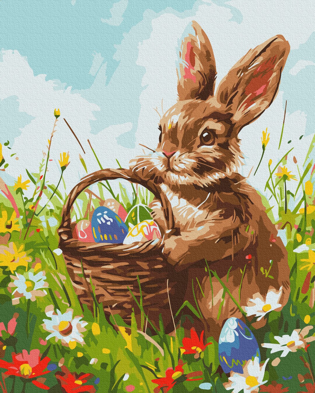 Easter Bunny Paint by Number Kit Diy Painting Kit Animals Painting on ...