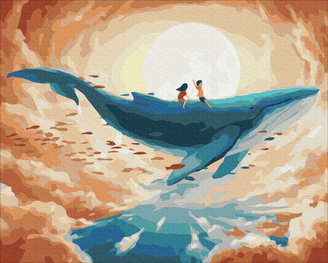 Whale Paint by Number Kit,diy Painting Kit,painting on Canvas,wall ...