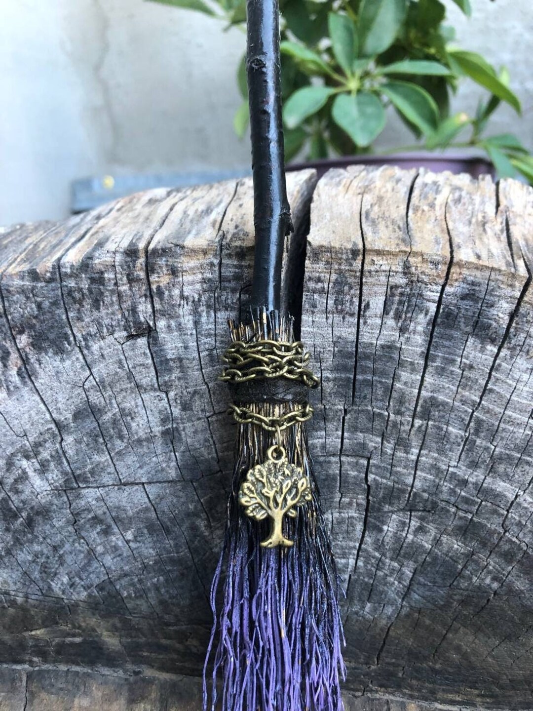 Purple Black Witches Broom 20 Cm, Wicca, Pagan, Altar, Handmade - Etsy