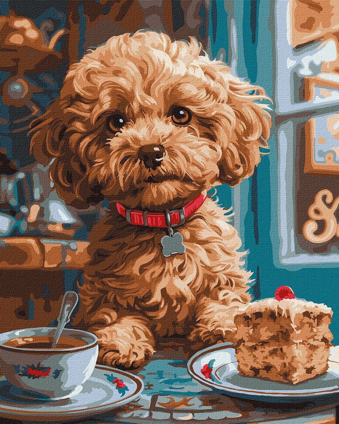 Cute Maltipoo in Bed Paint by Number - Etsy
