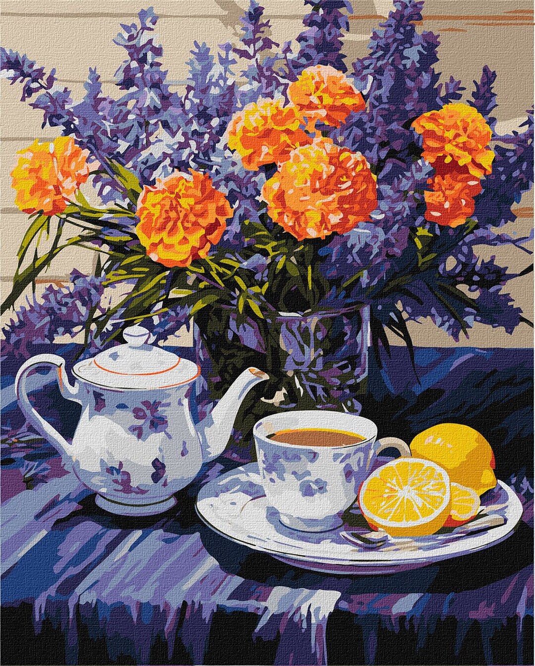 Tea Party in the Garden Paint by Numbers Kit DIY | Flowers in Vase - Etsy