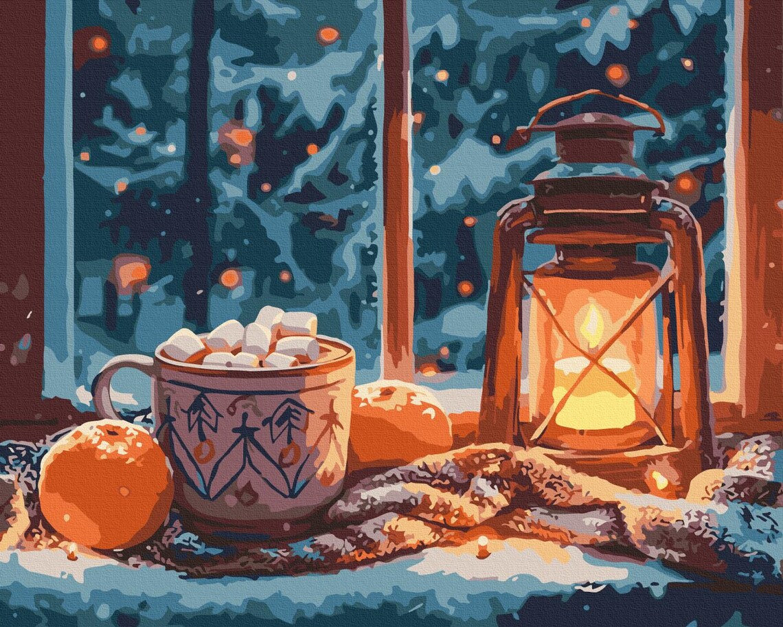 Christmas Vibe Paint by Number Kit, Diy Painting Kit, Painting on ...