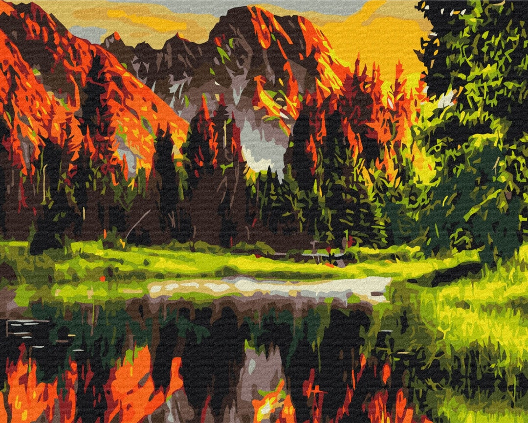 Mountains Paint by Number Kit Landscape Diy Painting Kit Painting on ...