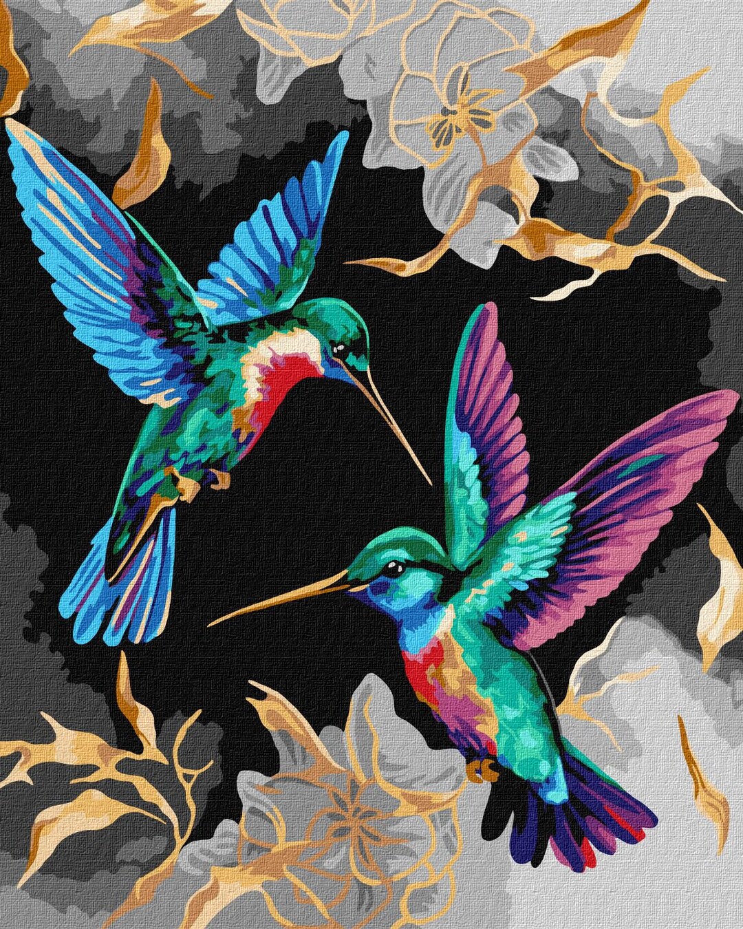 Colibri Paint by Number DIY Kit Humming-bird With Metallic Paints - Etsy