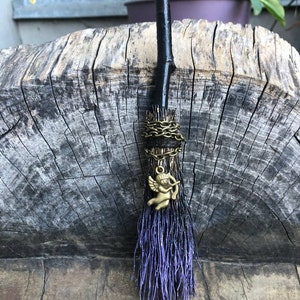 Purple Black Witches Broom 20 Cm, Wicca, Pagan, Altar, Handmade - Etsy