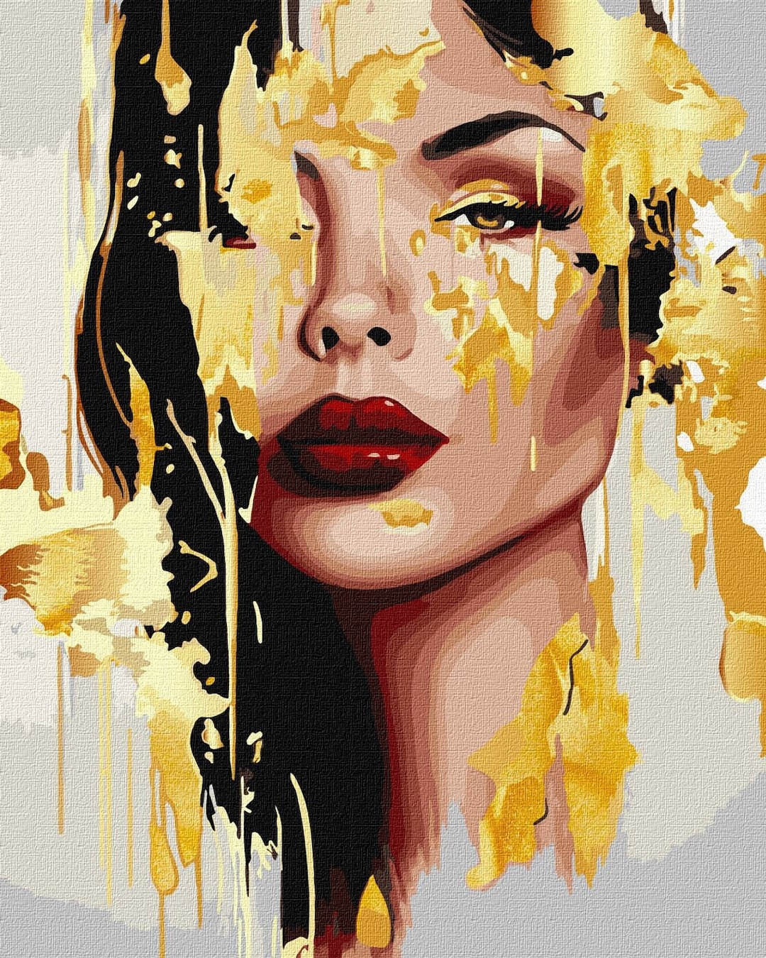 Woman Portrait Paint by Numbers With Golden Paints - Etsy