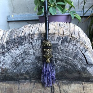 Purple Black Witches Broom 20 Cm, Wicca, Pagan, Altar, Handmade - Etsy