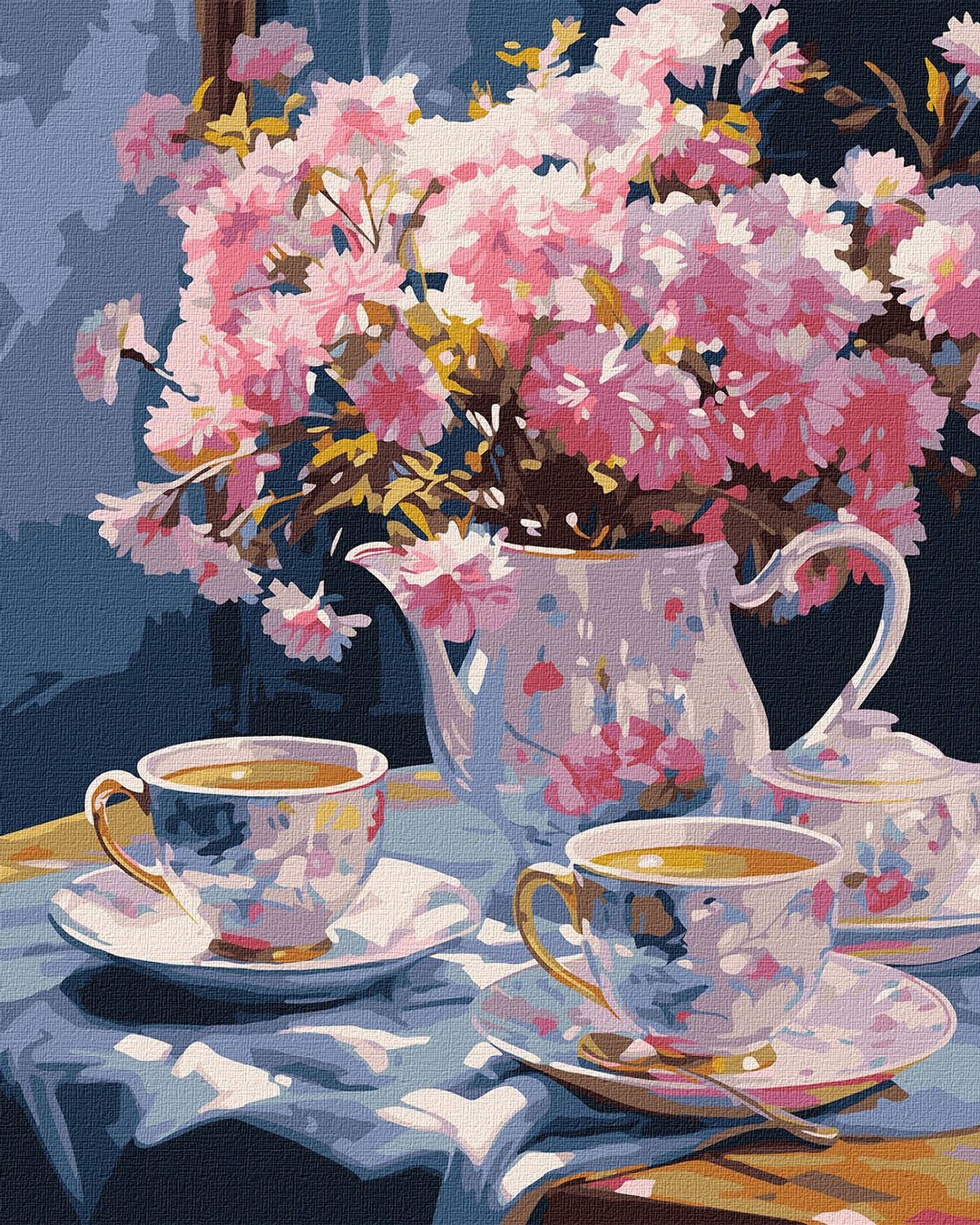 Tea Party Paint by Numbers Kit DIY | Flowers in Vase - Etsy