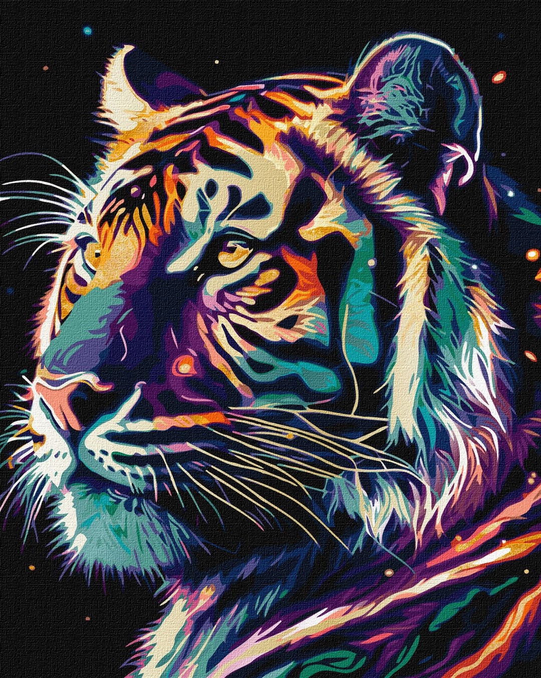Tiger Paint by Number Kit DIY With Metallic Paints - Etsy