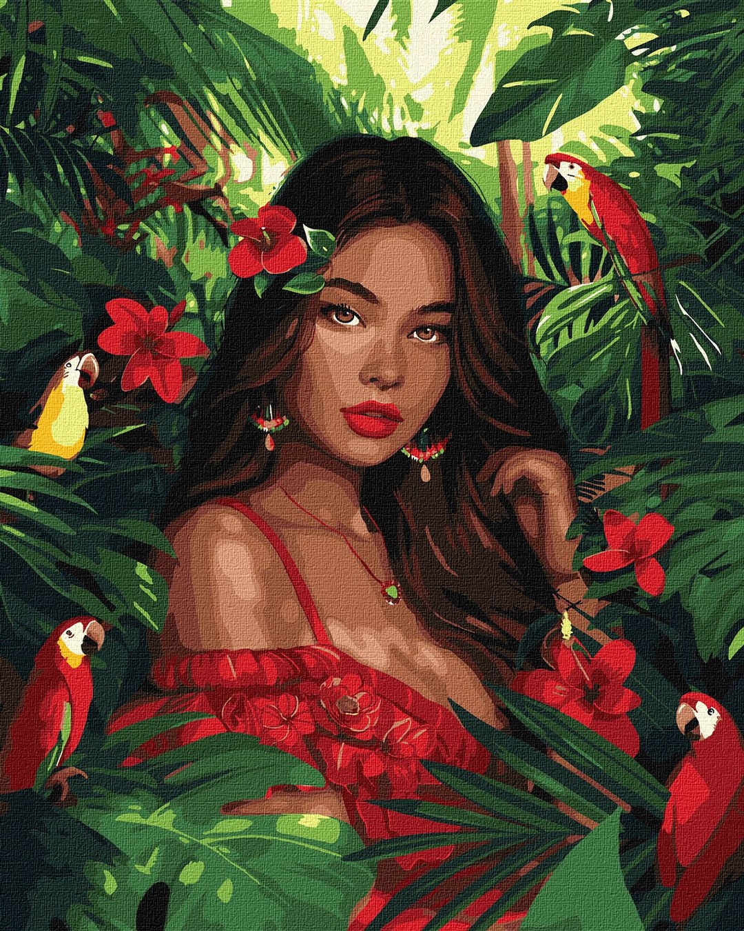 Girl in Jungle Paint by Number Kit for Adults Woman Art Diy Painting ...