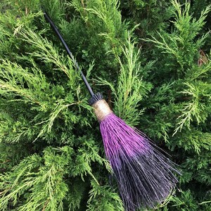 Purple Birch Broom With Golden Twine, Besom, Birch Broom, Natural Witch ...