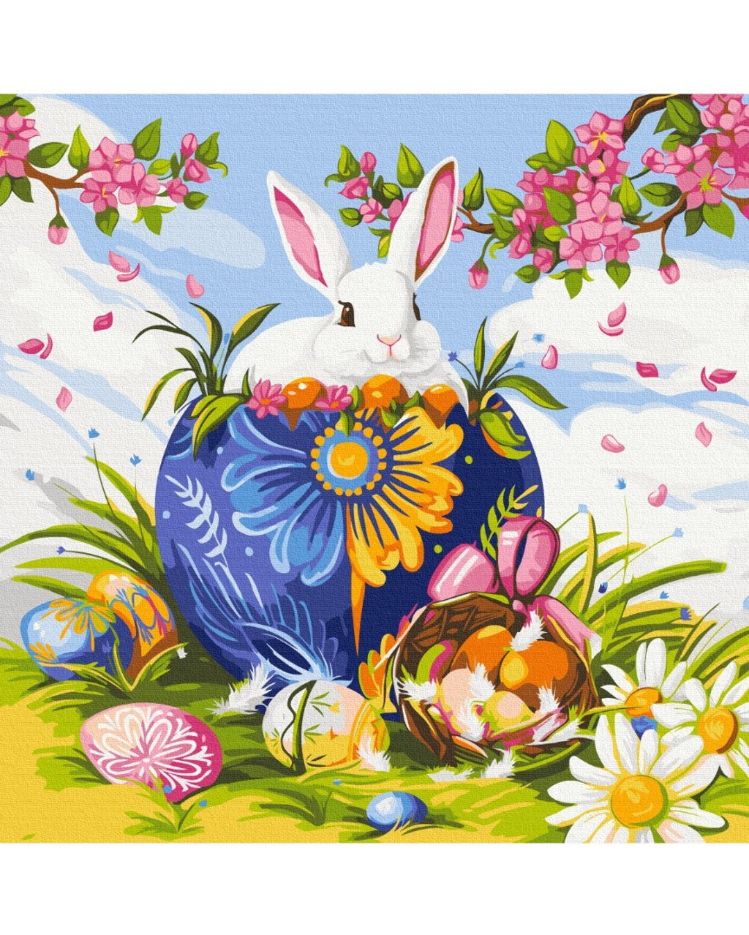 Easter Rabbit Paint by Number Kit Diy Painting Kit Animals Painting on ...