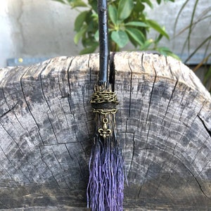 Purple Black Witches Broom 20 Cm, Wicca, Pagan, Altar, Handmade - Etsy