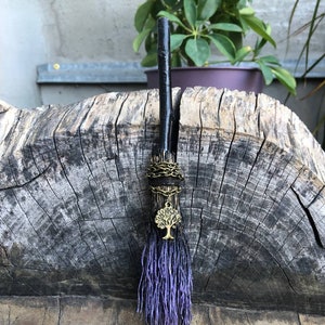 Purple Black Witches Broom 20 Cm, Wicca, Pagan, Altar, Handmade - Etsy