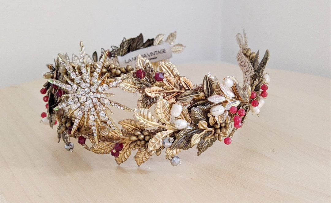 Tiara Metal Jewel for Bride With Star. Bridal Metal Jeweled Tiara With ...