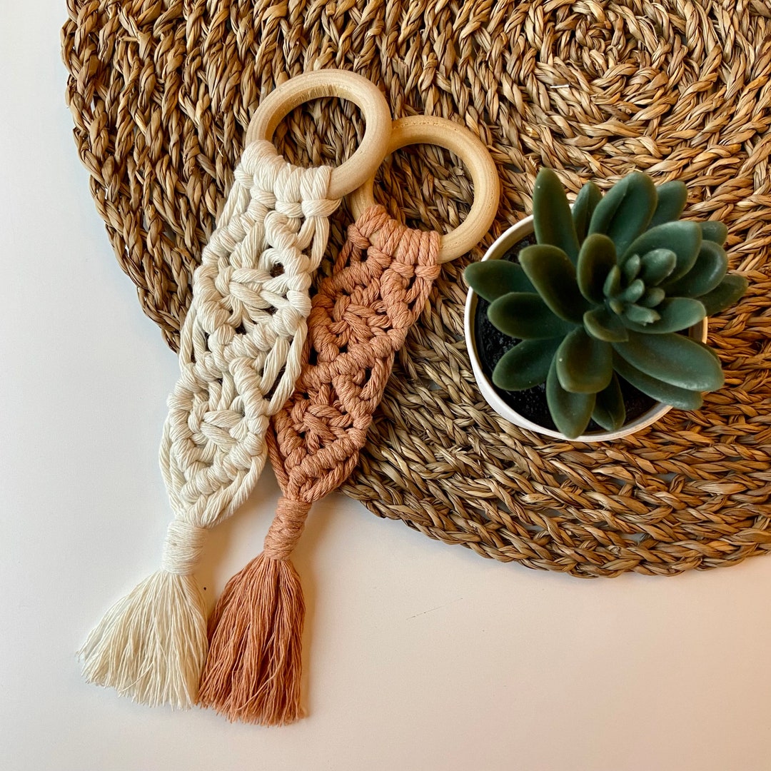Boho Macrame Baby Teethers - Etsy