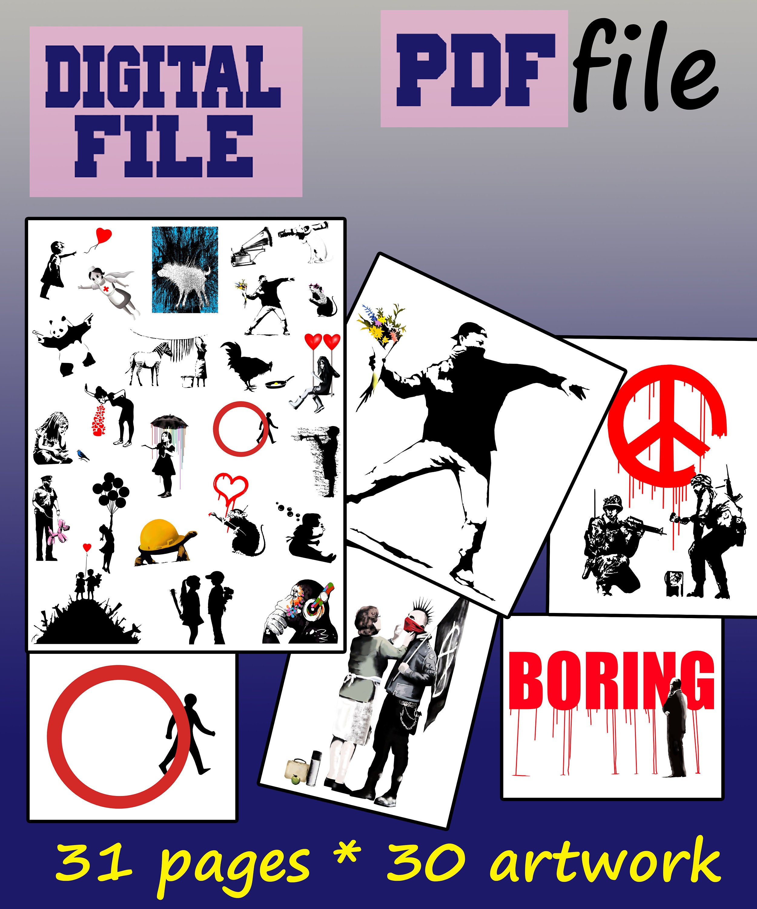 PDF Book Banksy Set Collection Street Art Graffiti 31 Pages - Etsy