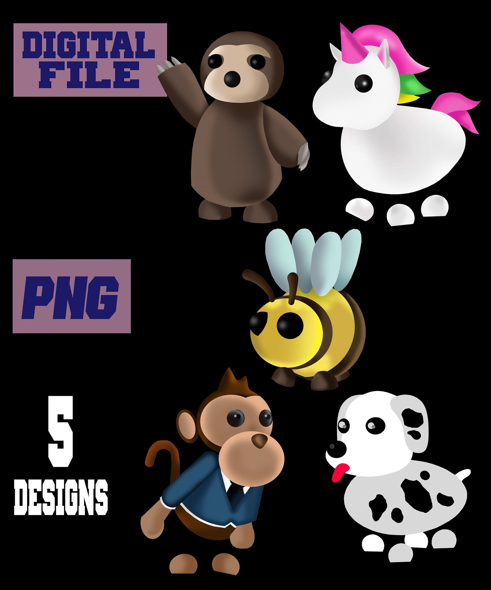Png Adopt Me Pets Game Animals..instant DOWNLOAD.. Download - Etsy