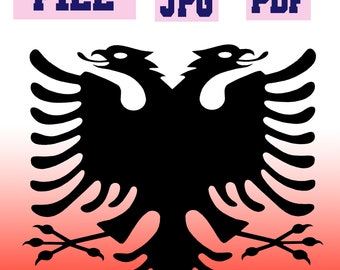 Albania Flag Crest Double Headed Eagle | Svg Png Dxf Eps Pdf | Vector ...