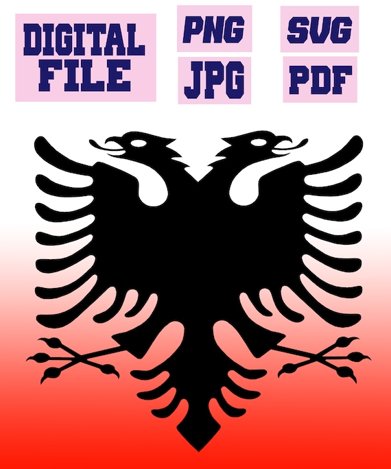 Svg/png/pdf/jpg Eagle of Albanian Flag Cut File Albania Flag - Etsy