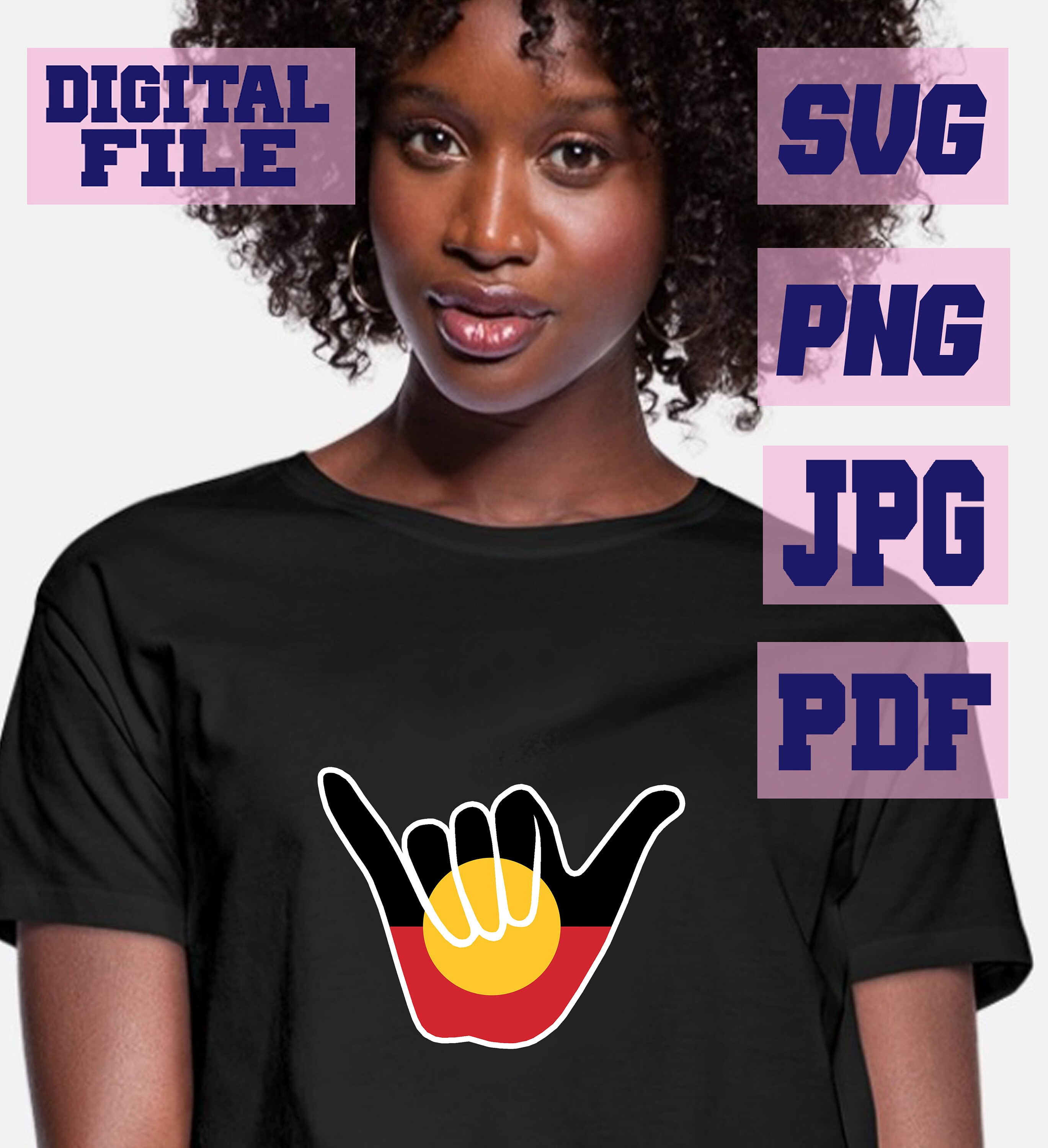 Svg/png/pdf/jpg Australian Aboriginal Flag Shaka Sign Hang - Etsy UK