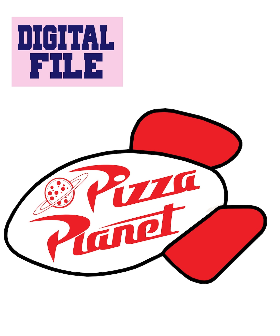 SVG and PNG Pizza Planet logo 3 designs .. instant download | Etsy