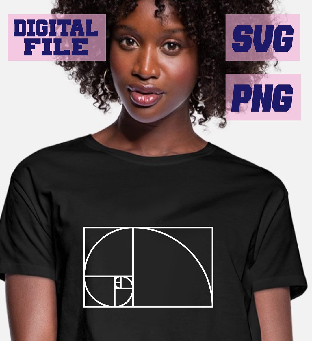SVG and PNG the Golden Ratio Spiral Fibonacci Golden Ratio Cutting File ...