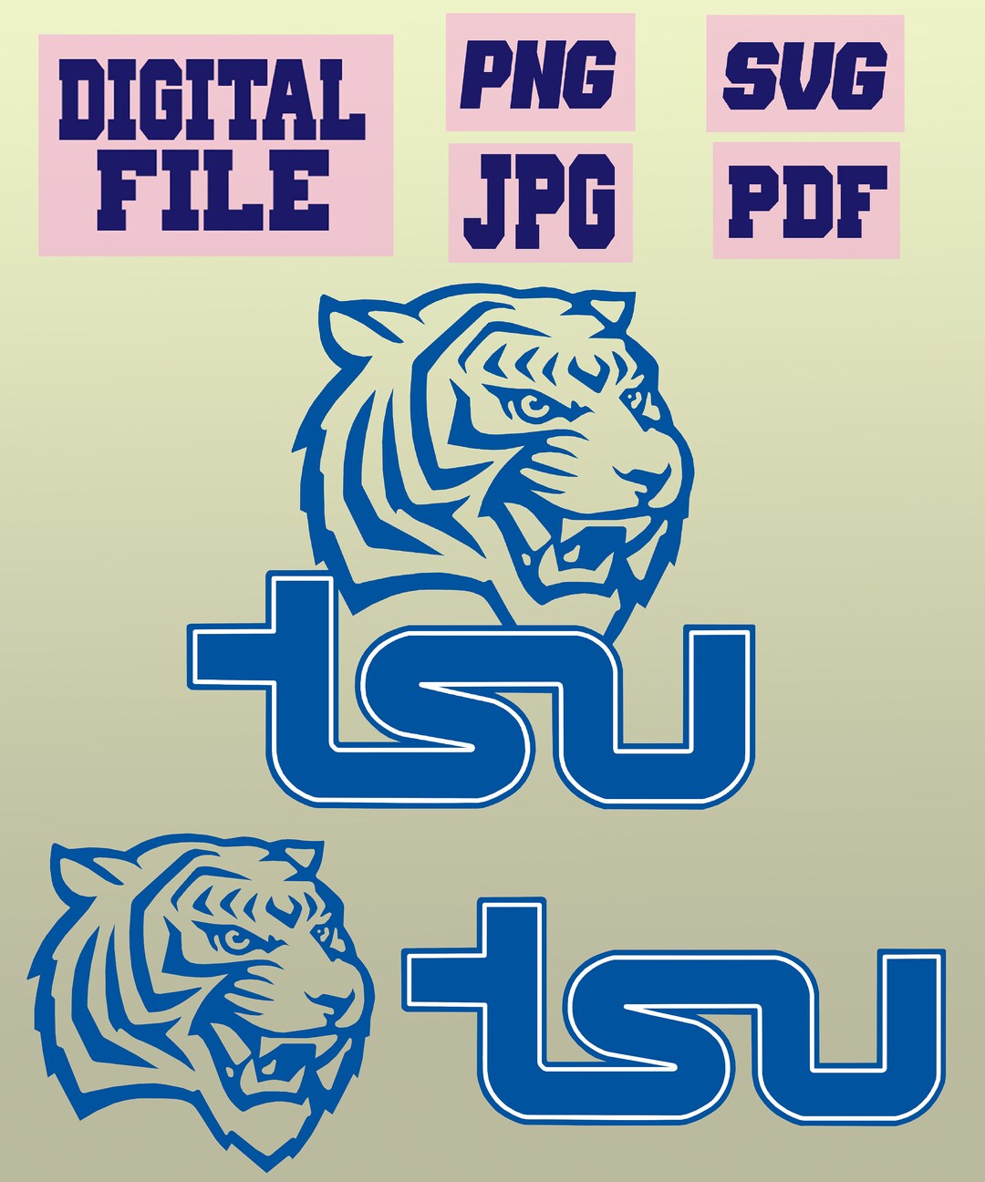 Svg/png/pdf/jpg TSU Tiger Tennessee State University Tigers Sport Logo ...