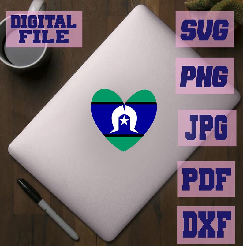 Torres Strait Islanders Flag, Aboriginal Heart, Australia (digital File ...