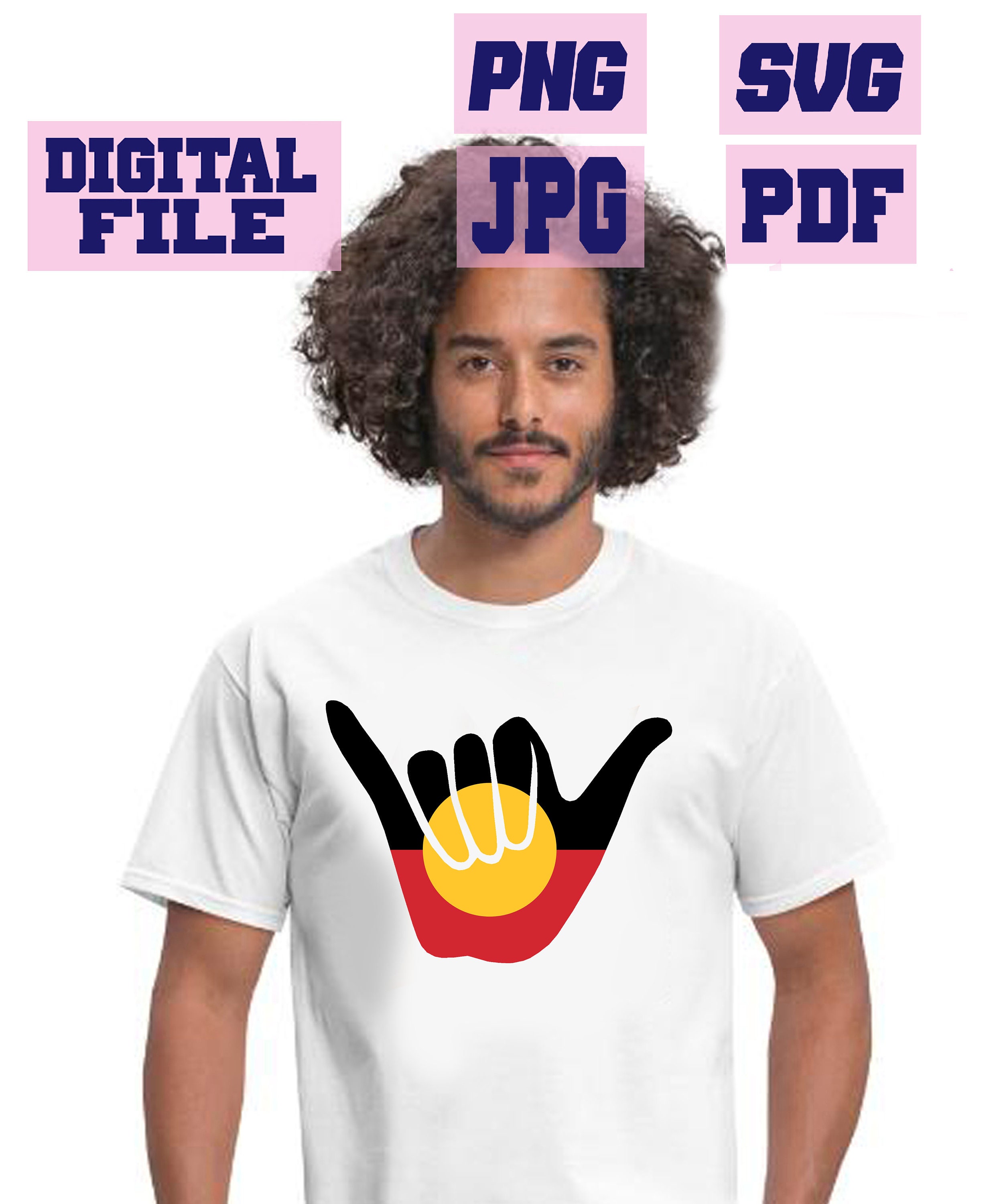 Australian Aboriginal Flag Shaka Sign, Cut File (digital Download ...