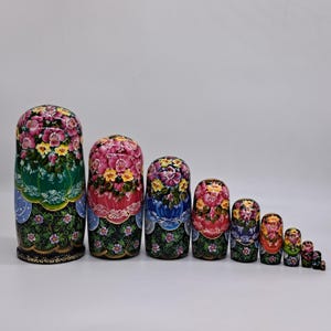 10" Nesting Dolls 10 in 1 Matryoshka "summer" Stacking Dolls Wooden Toy ...