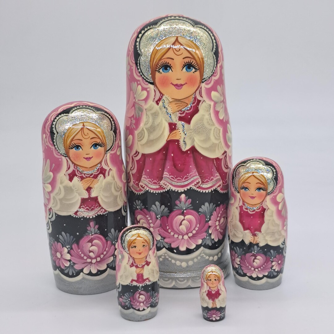 7" Nesting Dolls Matryoshka "colors of Ukraine" 5 in 1 Handmade in ...