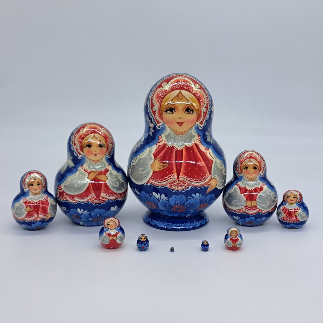 6 Nesting Dolls 10 in 1 Matryoshka Made by Hand Wooden Toy Stacking ...