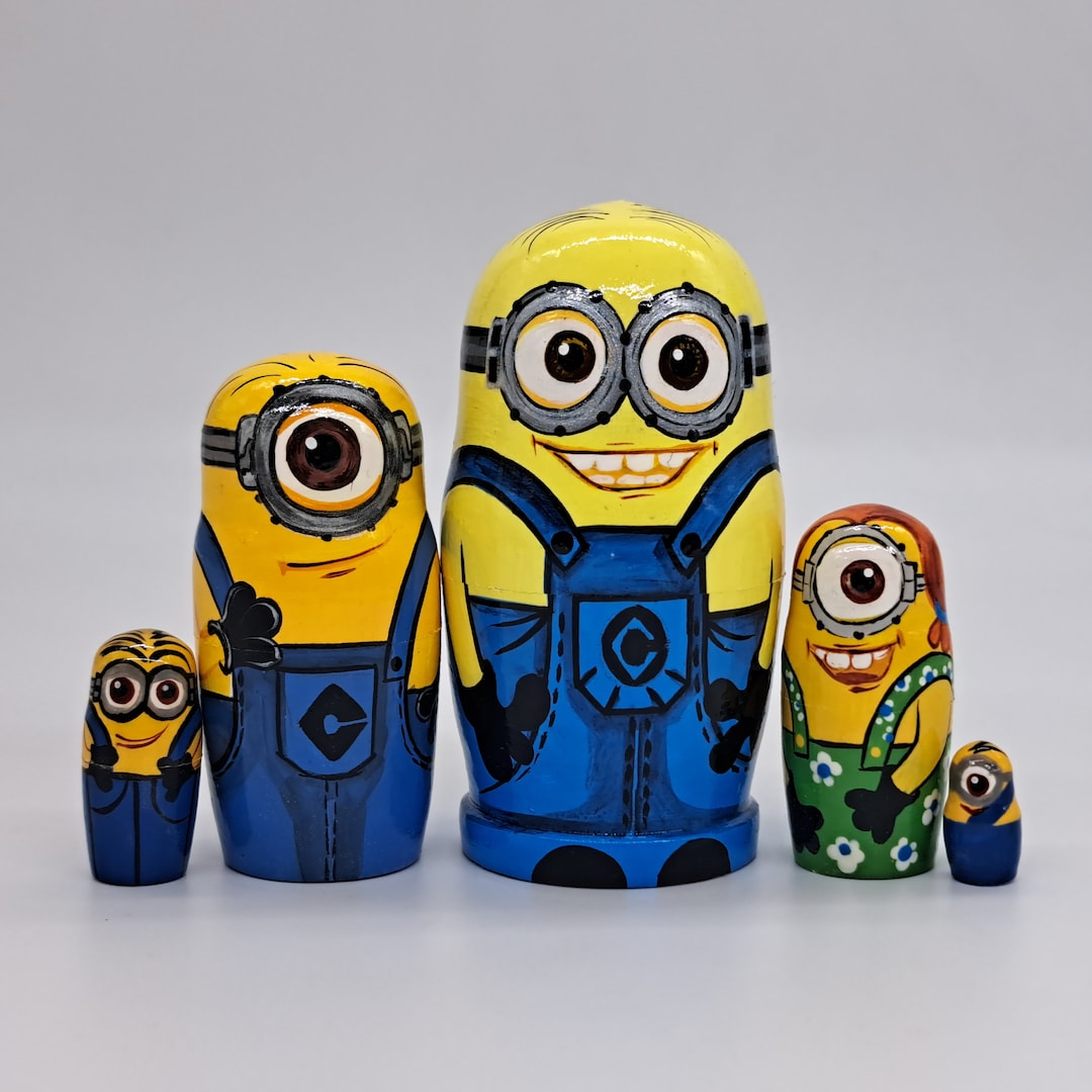 4" Nesting Dolls Cartoon Hero Matryoshka 5 in 1 Handmade and Painted in ...