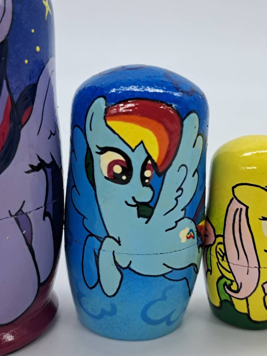 4 Nesting Dolls Cartoon Pony Matryoshka 5 in 1 Handmade - Etsy