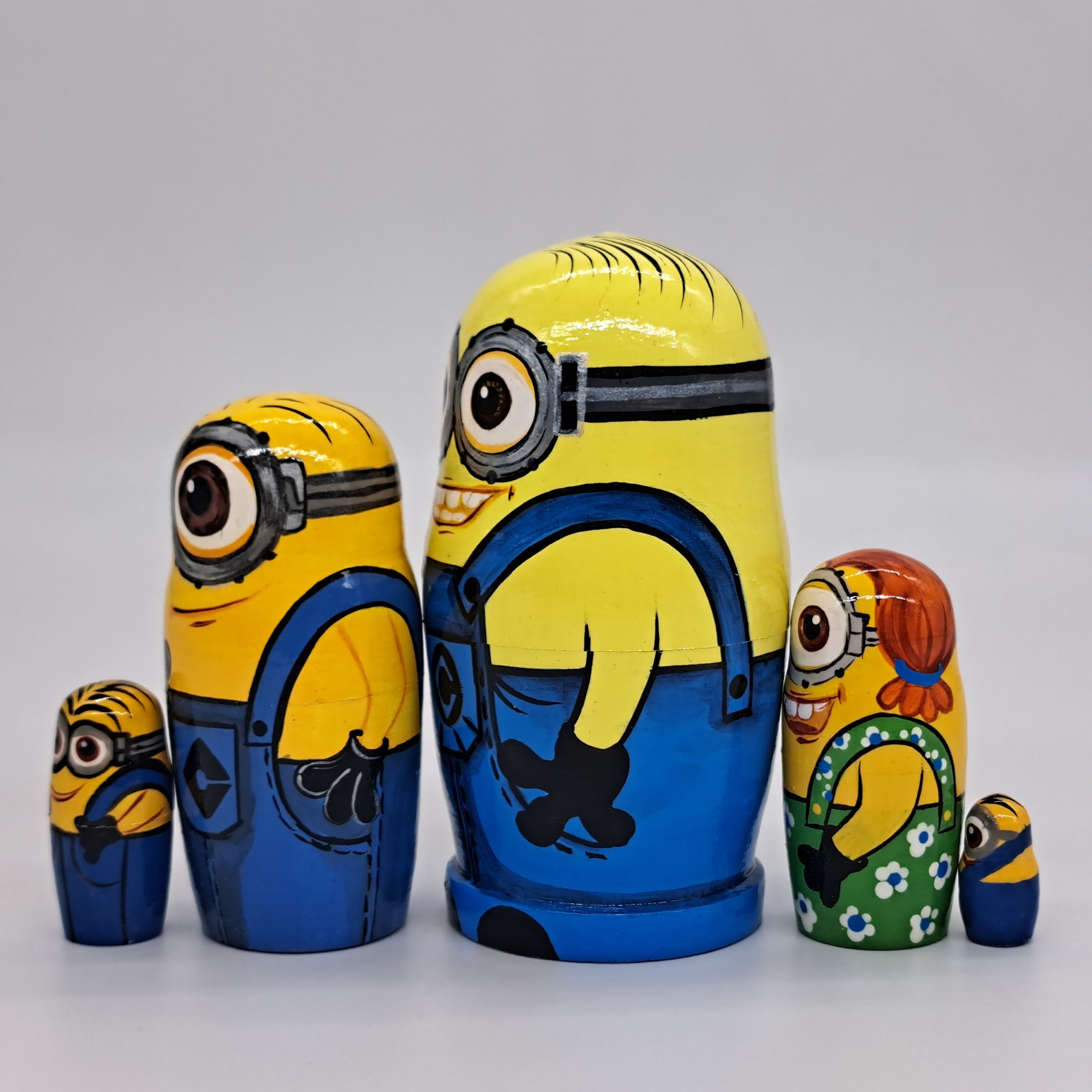 4" Nesting Dolls Cartoon Hero Matryoshka 5 in 1 Handmade and Painted in ...