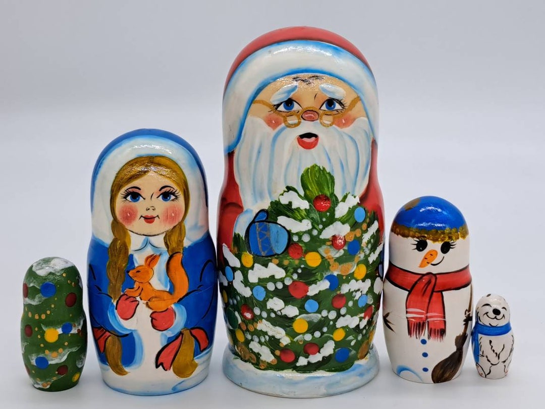 Santa Claus Nesting Doll Christmas Matryoshka 6.5 Tall - Etsy