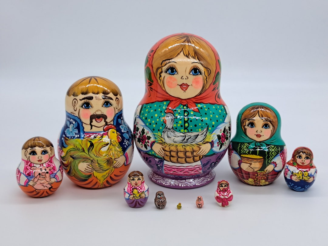6" Tall Nesting Dolls 10 in 1 Ukrainian Matryoshka Handmade and Hand ...