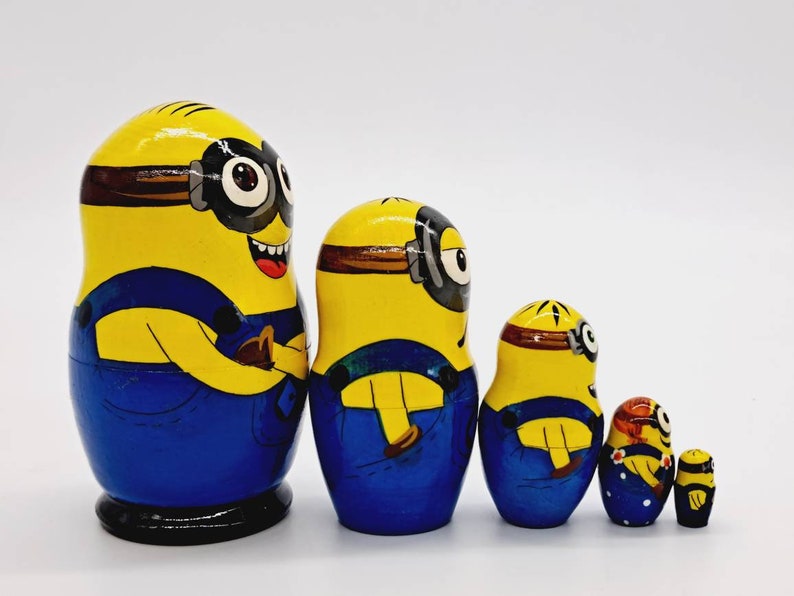 4 Nesting Dolls Cartoon Hero Matryoshka 5 in 1 Handmade - Etsy